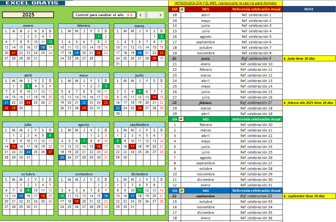 Cuáles son las fechas importantes que se celebran durante todo el año